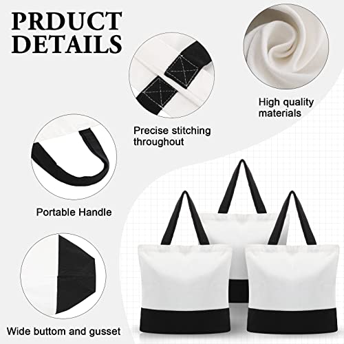 16 Pack Canvas Tote Bags Set Large Cotton Tote with Handle Women Kitchen Grocery Tote for Beach Shopping Holiday DIY Crafts ()