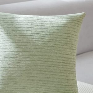 WLNUI Sage Green Pillow Covers 18x18 Inch Set of 2 Luxurious Chenille Decorative Throw Pillow Covers for Couch Sofa Bed Living Room Farmhouse Decorations