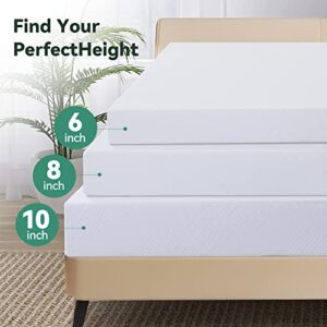 Opoiar California King Mattress,10 Inch Green Tea Gel-Infused Memory Foam Mattress,California King Size Mattress in a Box for a Cool Sleep & Pressure Relief,Medium Firm Feel,Made in USA