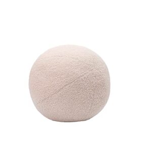 nordic simple modern home plush ball ornament pillow (milk tea white)