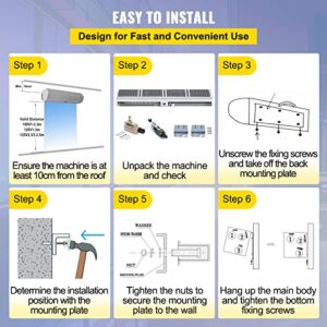 VEVOR 59 Inch Speeds 2285/2515 CFM Commercial Indoor Air Curtain for Doors with 2 Switches, 110V Unheated, White