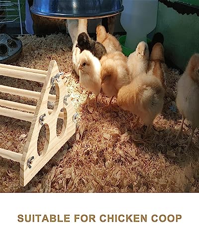 Chicken Perch Wooden Chicken Roosting Bar- Small Baby Chick Stand Training Perch Chicken Toys Strong Handmade Chicken Jungle Gym for Brooder, Coop, Hens, 15.5" x 10.6" x 7"