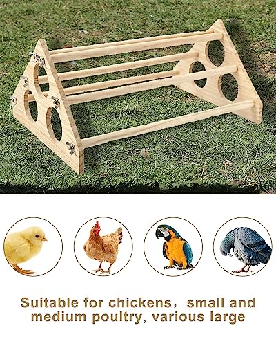 Chicken Perch Wooden Chicken Roosting Bar- Small Baby Chick Stand Training Perch Chicken Toys Strong Handmade Chicken Jungle Gym for Brooder, Coop, Hens, 15.5" x 10.6" x 7"