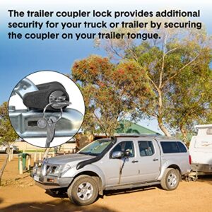 4 Pack Trailer Hitch Lock with Keys Dia 1/4 Inch 3/4 Inch Span Trailer Tongue Coupler Locks Trailer Hitch Lock for Tow Boat RV Truck Car Coupler (Black)