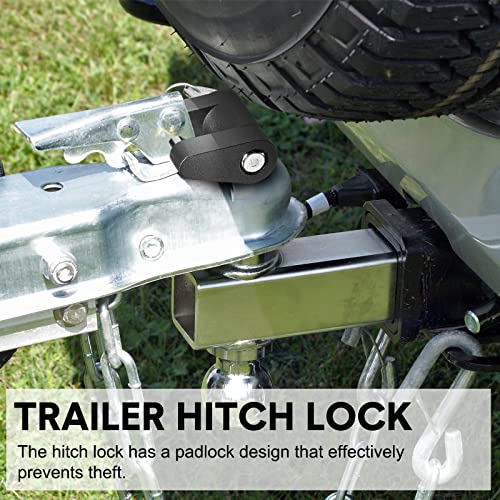 4 Pack Trailer Hitch Lock with Keys Dia 1/4 Inch 3/4 Inch Span Trailer Tongue Coupler Locks Trailer Hitch Lock for Tow Boat RV Truck Car Coupler (Black)