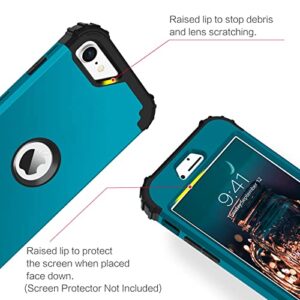 BENTOBEN iPhone SE 2022 Phone Case, iPhone SE 2020 Case, Heavy Duty 3 in 1 Full Body Rugged Shockproof Hybrid Hard PC Soft Rubber Bumper Drop Protective Girls Women 4.7 SE 3/2 Cover,Deep Blue/Black