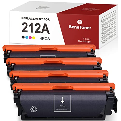 BENETONER Remanufactured Toner Cartridge Replacement for HP W2120A 212A W2121A W2122A W2123A Work with Color Laserjet Enterprise M555dn M554dn M578dn M555x (Black Cyan Magenta Yellow 4 Pack)