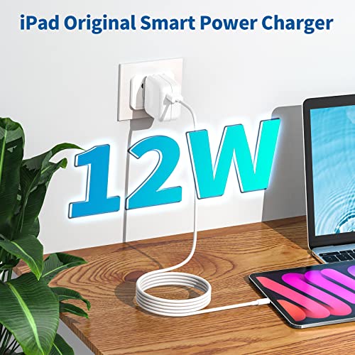 [Apple MFi Certified] iPad & iPhone Fast Charger, Linocell 12W USB Smart Power Wall Charger Foldable Portable Plug with Quick Charging Lightning Cable for iPhone 14/13/12/11, iPad Air 3/2/1, iPad Mini