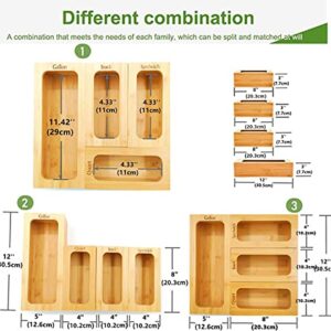 BATUMEYE Bag Storage Organizer Holder - Premium Moso Bamboo Kitchen Drawer Organizer Dispenser Compatible with Ziploc, Solimo, Glad, Hefty for Gallon, Quart, Sandwich & Snack