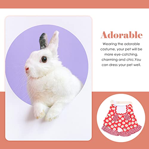 ULTECHNOVO Rope Leash Cute Rabbit Leash and Harness Set, Bunny Rabbit Dress Clothes Walking Harness Vest Escape Proof Pet for Rabbit Hedgehog Ferret Guinea Pig Hawaiian Costume