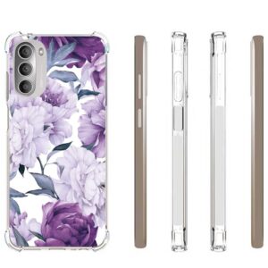 FollmeAir for Moto G 5G 2022 Case (NOT for Moto G 5G 2021) Slim Flexible TPU for Girls Women Airbag Bumper Shock Absorption Rubber Soft Silicone Cover Fit for Motorola Moto G 5G 2022 (Purple Flower)