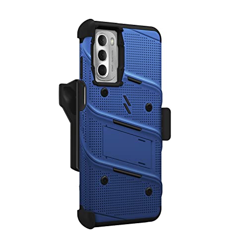 ZIZO Bolt Bundle for Moto g Stylus 5G (2022) Case with Screen Protector Kickstand Holster Lanyard - Blue