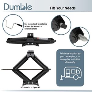 Dumble RV Stabilizer Jacks 2pk Set - 7500lb Adjustable Travel Trailer Scissor Jack Stabilizer Stands for RV and Camper