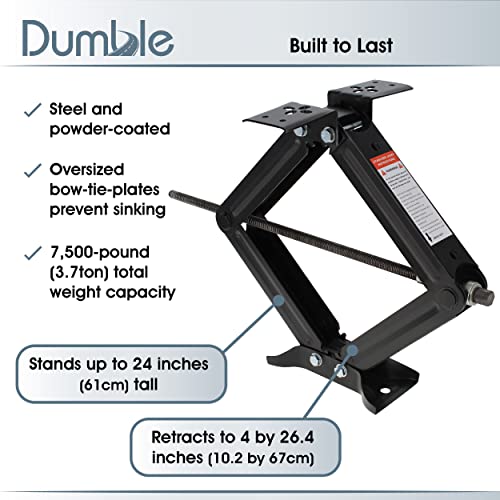 Dumble RV Stabilizer Jacks 2pk Set - 7500lb Adjustable Travel Trailer Scissor Jack Stabilizer Stands for RV and Camper