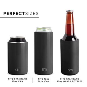 Simple Modern Beer Bottle Cooler | Insulated Stainless Steel Drink Sleeve Holder | Insulate Soda, Sparkling Water, Standard 12oz Bottles | Gift Women Her | Ranger Collection | Bottle | Midnight Black