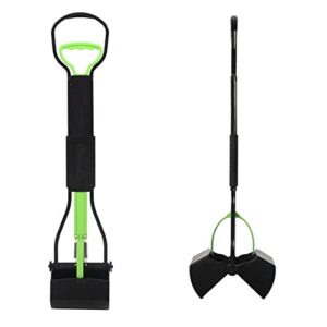 living express pooper scooper for large dogs with long handle, premium and durable material for easy grass and gravel pick up