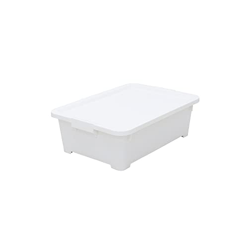 Astage | Rolling Storage Tub, Storage Tote, Plastic Box, Lidded Box 19Qt - 3pack (White)