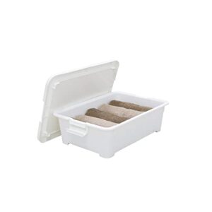 Astage | Rolling Storage Tub, Storage Tote, Plastic Box, Lidded Box 19Qt - 3pack (White)