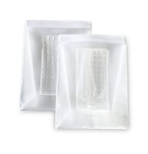 prepara 1 gallon reusable, set of 2 food storage bags, clear