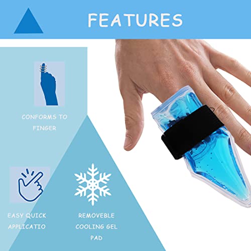 Finger Hot and Cold Gel Packs Broken Finger, Cold and Hot Treatment Sleeve, Cold Finger Sleeve for Arthritis, Finger Cold Gel Ice Pack, Ice Pack for Broken Fingers(4 Count