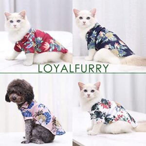 8 Pieces Hawaii Style Floral Dog Shirt Pet Summer T-Shirts Sweat Hawaiian Printed Pet Clothes,Breathable Cool Clothes Beach Seaside Puppy Shirt for Small Dogs (Large)