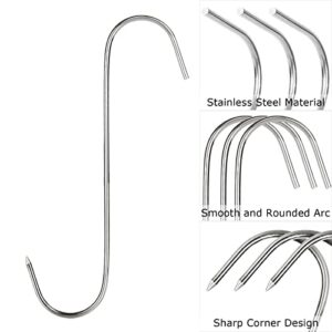 EATHEATY 60PCS 5inch 6inch 7inch Meat Hooks for Hanging, Stainless Steel Butcher Hooks for Smoker Butchering Smoking Hanging Beef, Meat, Drying, BBQ, Grilling Sausage Chicken Beef Hook Tool