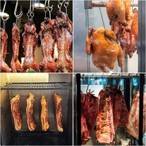 EATHEATY 60PCS 5inch 6inch 7inch Meat Hooks for Hanging, Stainless Steel Butcher Hooks for Smoker Butchering Smoking Hanging Beef, Meat, Drying, BBQ, Grilling Sausage Chicken Beef Hook Tool