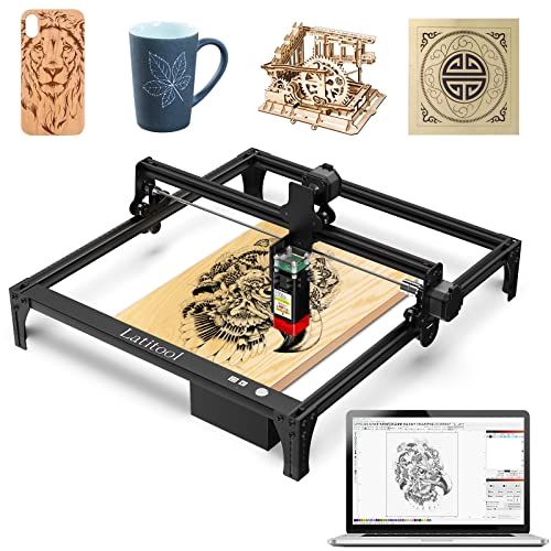 Latitool Laser Engraver, 50W High Accuracy Laser Engraving Machine with 410x400mm Large Working Area, 5.5-7.5W Laser Power Engraver and Cutter for Wood, Metal, Acrylic, Leather