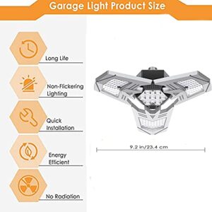 Garage Light, 100W Ultra Bright Garage Lights Ceiling LED with 3 Adjustable Panels, Garage Lighting LED Garage Storage Light 10000LW 6500K LED Garage Light for Basement, Workshop, Storage Room