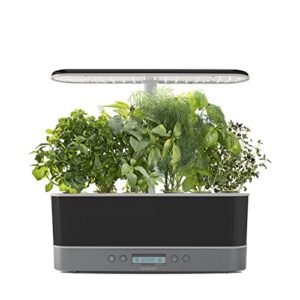 aerogarden harvest elite slim indoor garden hydroponic system with led grow light and herb kit, holds up to 6 pods, platinum