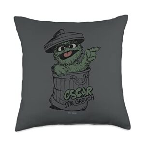 sesame street oscar early grouch throw pillow, 18x18, multicolor