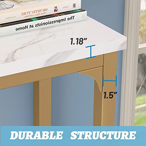 JOSMORE Gold Bar Table and Chairs Set, Marble Bar Table Set, Pub Height Table with Bar Stools, Modern Dining Table Sets for Kitchen and Living Room