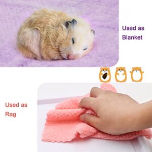 8 Pieces Guinea Pigs Quick-Dry Soft Jacquard Blankets Longer 29.5 X 13.8 & 11.8 X 11.8 with Skin-Friendly for Hamster Carpet Squirrel Bath Towel Small Pet Supplies Cage