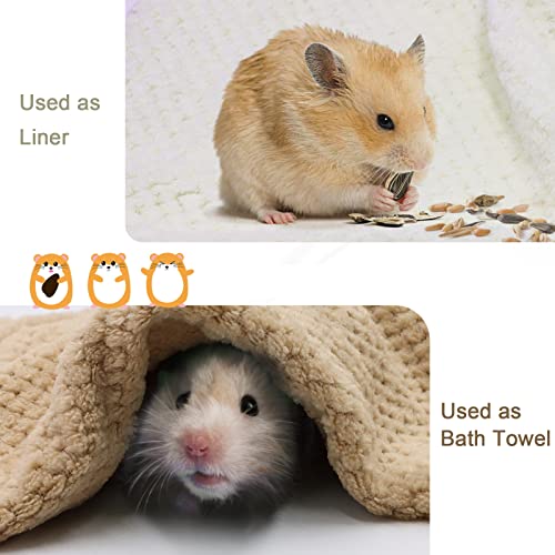 8 Pieces Guinea Pigs Quick-Dry Soft Jacquard Blankets Longer 29.5 X 13.8 & 11.8 X 11.8 with Skin-Friendly for Hamster Carpet Squirrel Bath Towel Small Pet Supplies Cage