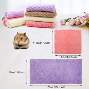 8 Pieces Guinea Pigs Quick-Dry Soft Jacquard Blankets Longer 29.5 X 13.8 & 11.8 X 11.8 with Skin-Friendly for Hamster Carpet Squirrel Bath Towel Small Pet Supplies Cage