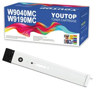 youtop 1pk w9040mc w9190mc black toner cartridge compatible for color mfp e77822dn e77822z e77825dn e77825z e77830dn e77830z