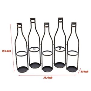 Gdrasuya10 Wall Mounted Wine Rack, Bottle Bronze Iron Holder Industrial Wine Storage Rack Durable Wine Hanging Display Stand for Home, Wine Cellar,Bar