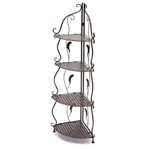 WANLECY 4 Layers Corner Shelf Stand, Metal Corner Bathroom Shelf Freestanding Toilet Bedroom Multi-Storey Shelf, Multipurpose Space Saving Storage Rack for Living Room, Kitchen, Bathroom