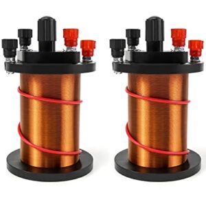 QWORK Demonstration Induction Coil with Primary Coil, Secondary Coil and Soft Iron Core Cylindrical Magnet for Physics Teaching, 2 Set