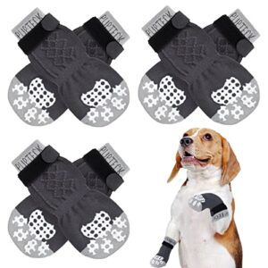 pupteck non slip dog socks for hot pavement with grips, dog shoes for hardwood floors licking booties for small medium large size dogs, summer paw protector pads with grips for senior dogs