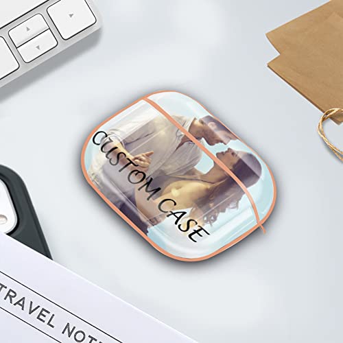 Custom AirPods Pro Case, Custom AirPod Case with Your Photo/Text, PC Hard Airpod Case with Chain, Personalized Gift Double-Side HD Print Cute Airpods Cover