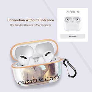 Custom AirPods Pro Case, Custom AirPod Case with Your Photo/Text, PC Hard Airpod Case with Chain, Personalized Gift Double-Side HD Print Cute Airpods Cover