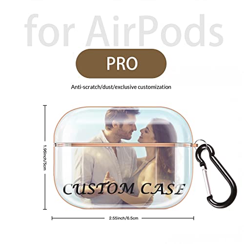 Custom AirPods Pro Case, Custom AirPod Case with Your Photo/Text, PC Hard Airpod Case with Chain, Personalized Gift Double-Side HD Print Cute Airpods Cover