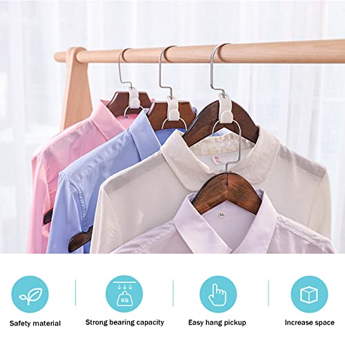 120Pcs Clothes Hanger Connector Hooks, Thicken, Load 30 Pounds, Used in Closet Space Savers and Organizer Closets(Pink, Blue, Green and White)