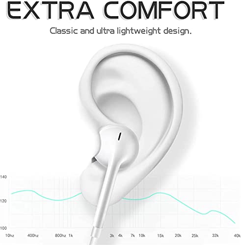 Earbuds Headphones Wired Earphones with Microphone and Volume Control, Compatible with iPhone 13/12/11 Pro Max/Xs Max/XR/X/7/8 Plus