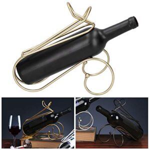 yaogohua Wine Bottle Holder Stand Gold Countertop Tabletop Wine Rack Single Bottle Tabletop Metal Wine Rack Home Gift Kitchen Gift Wine Shelf