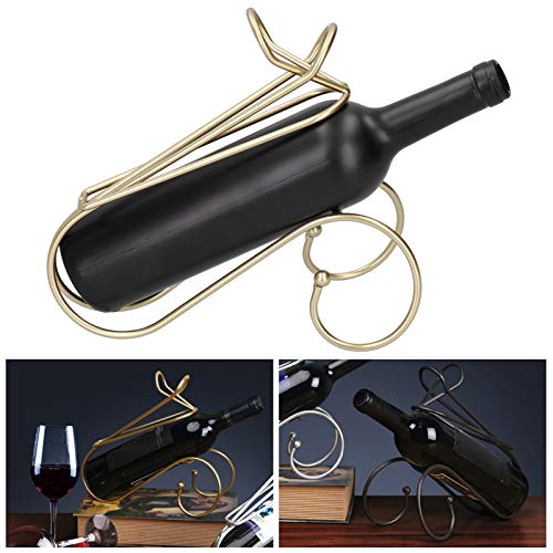 yaogohua Wine Bottle Holder Stand Gold Countertop Tabletop Wine Rack Single Bottle Tabletop Metal Wine Rack Home Gift Kitchen Gift Wine Shelf