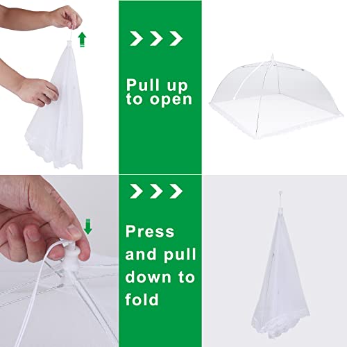 Food Covers For Outside - 7 Pack, 1 Extra Large (40 x 24 in) & 6 Large (17 x 17 in) Mesh Food Covers For Outdoors, Food Tents, Picnic Pool Party Supplies, Camping Accessories, Pop-Up and Collapsible