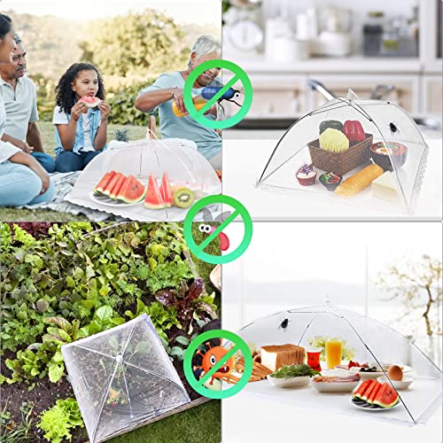 Food Covers For Outside - 7 Pack, 1 Extra Large (40 x 24 in) & 6 Large (17 x 17 in) Mesh Food Covers For Outdoors, Food Tents, Picnic Pool Party Supplies, Camping Accessories, Pop-Up and Collapsible