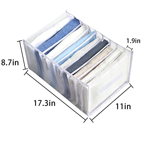 DLLDY Wardrobe Clothes Organizer for Folded Clothes, 9 Compartment Mesh Collapsible Clothes Organizer Suitable for Folded Jeans, Pants, Sweaters, Sweatshirts, T-Shirts, Underwear (2 Pc)